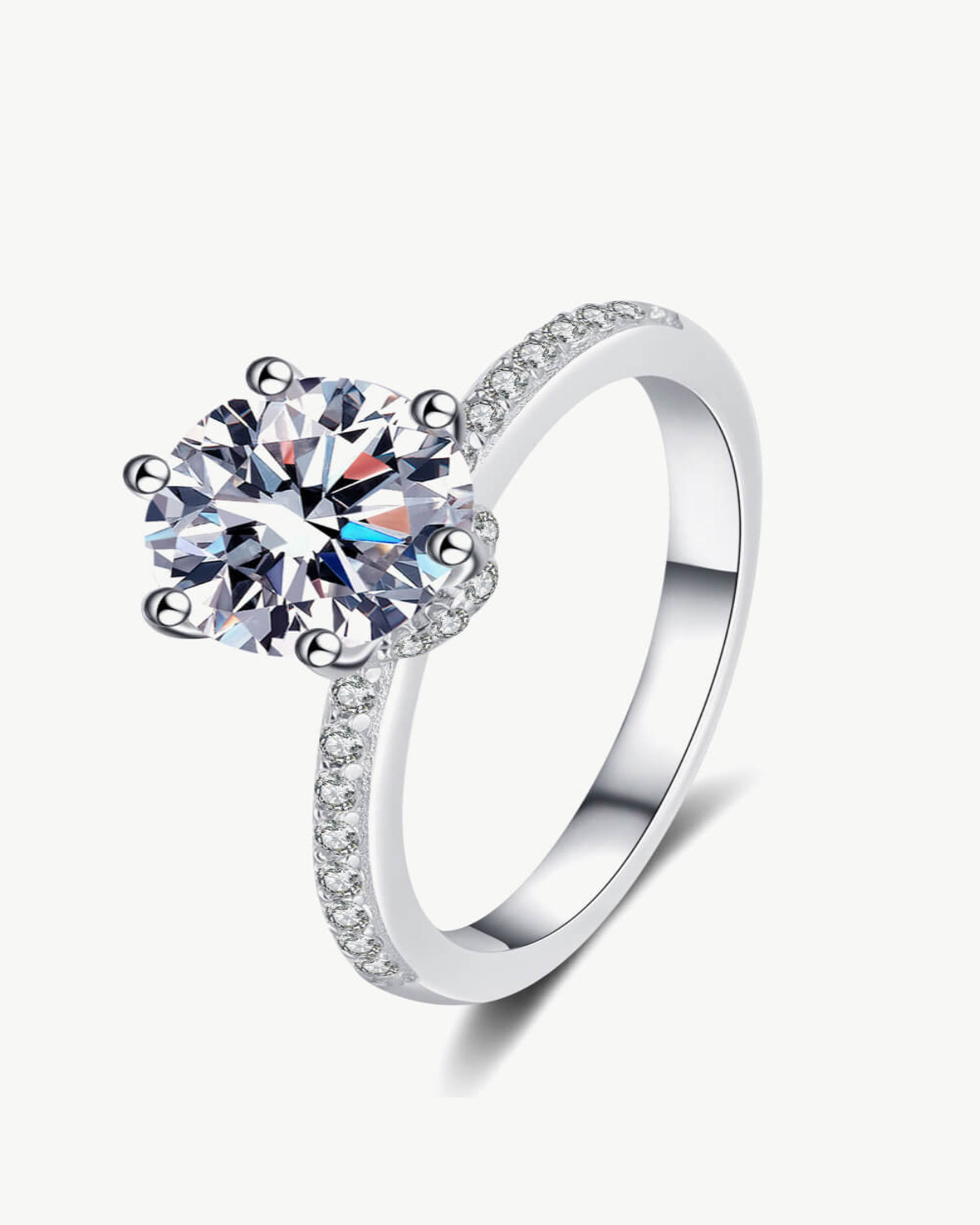 MASON New York 14K White Gold 2ct Diamond Round Engagement Ring